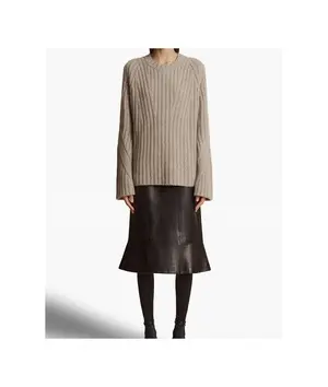 Khaite Crewneck Knitted Jumper With Long Sleeves - Gray