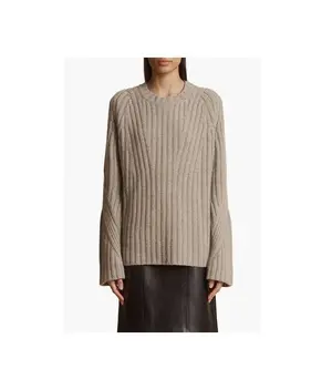 Khaite Crewneck Knitted Jumper With Long Sleeves - Gray