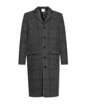SAMSOE SAMSOE Checked Wool Coat - Black