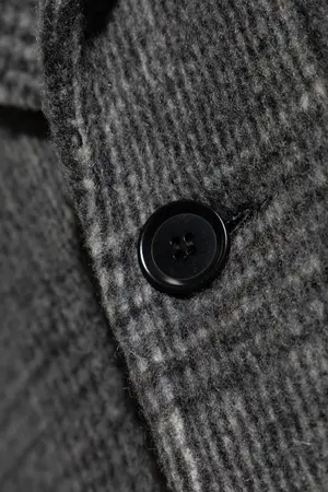 SAMSOE SAMSOE Checked Wool Coat - Black