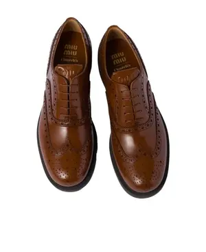 Miu Miu Church's X Brushed Leather Oxford Brogue
