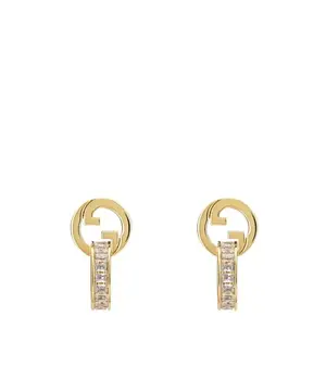 Gucci Blondie Intertwined Embellished Earrings - Light Gold