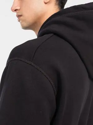 Dsquared2 Logo Printed Drawstring Hoodie - Black