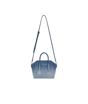 Givenchy Mini Antigona Lock Denim Tote Bag