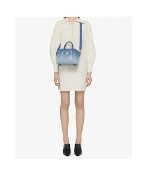 Givenchy Mini Antigona Lock Denim Tote Bag