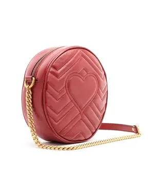 Gucci Gg Marmont Mini Leather Round Shoulder Bag