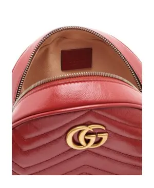Gucci Gg Marmont Mini Leather Round Shoulder Bag