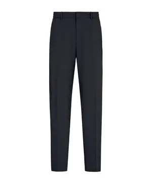 Emporio Armani Seersucker Cotton Blend Trousers