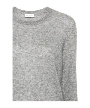 Saint Laurent Ribbed Crew Neck Sweater