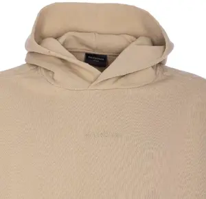 Balenciaga Logo Embroidered Medium Fit Hoodie - Nude