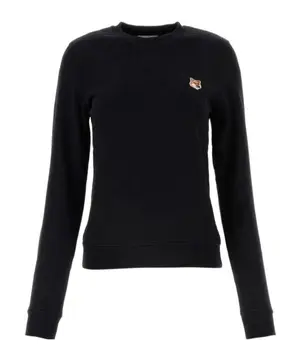 Maison Kitsuné Crewneck Sweatshirt With Fox Head Patch - Black