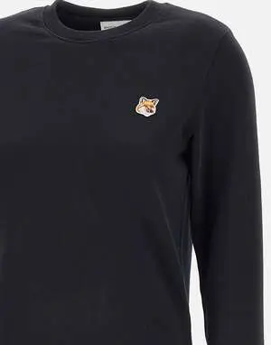 Maison Kitsuné Crewneck Sweatshirt With Fox Head Patch - Black