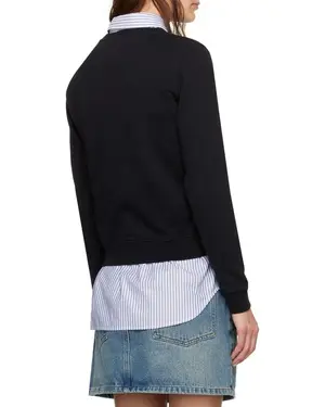 Maison Kitsuné Crewneck Sweatshirt With Fox Head Patch - Black