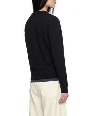 Maison Kitsuné Crewneck Sweatshirt With Fox Head Patch - Black