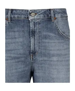 DONDUP Regular Fit Low Waist Denim Shorts - Gray