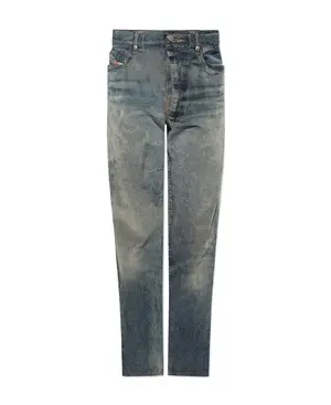 DIESEL® Logo Patch Straight Leg Jeans