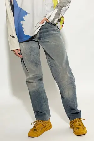 DIESEL® Logo Patch Straight Leg Jeans
