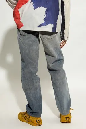 DIESEL® Logo Patch Straight Leg Jeans