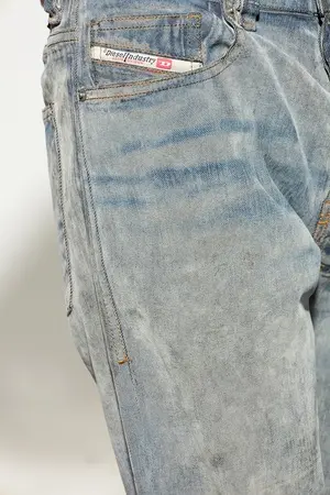DIESEL® Logo Patch Straight Leg Jeans