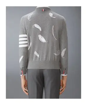 Thom Browne Feather-intarsia Cotton Sweater