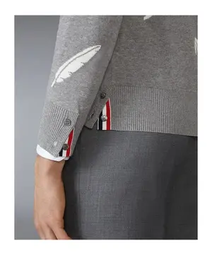 Thom Browne Feather-intarsia Cotton Sweater