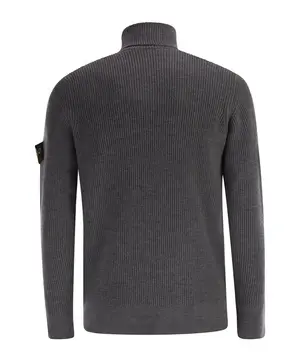Stone Island Ribbed Turtleneck Sweater - Ash Mixed Color