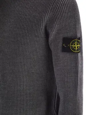 Stone Island Ribbed Turtleneck Sweater - Ash Mixed Color