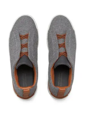 Zegna Triple Stitch Wool Sneakers - Gray