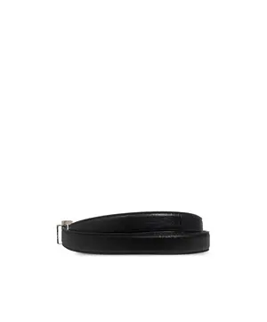 Saint Laurent Logo Plaque Buckled Belt - Black