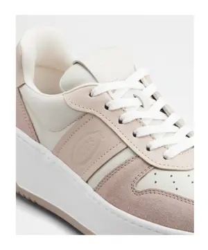TOD'S Round-toe Lace-up Sneakers In Leather And Suede