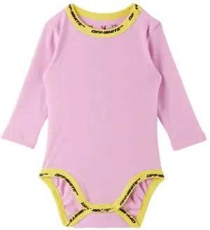 Off-White Logo Trim Long Sleeve Bodysuit