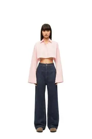 Loewe Cropped Shirt With Classic Lapel - Pink