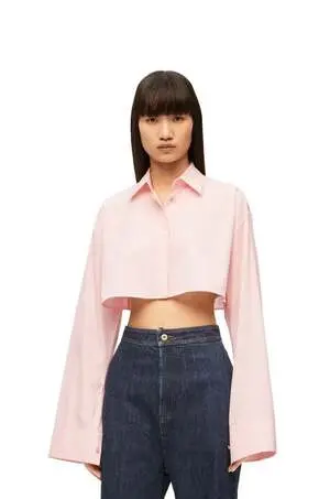 Loewe Cropped Shirt With Classic Lapel - Pink