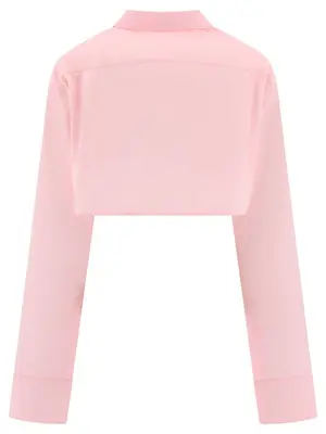 Loewe Cropped Shirt With Classic Lapel - Pink
