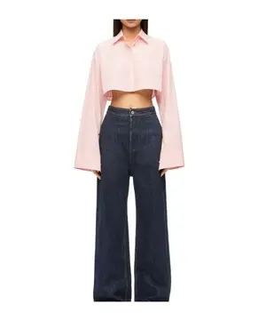 Loewe Cropped Shirt With Classic Lapel - Pink
