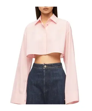 Loewe Cropped Shirt With Classic Lapel - Pink