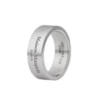 MAISON MARGIELA Logo Wide Band Ring - Silver