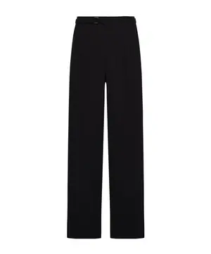 Giorgio Armani Belted Pleated Trousers - Black