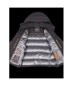 MOORER Quilted Down Jacket With Removable Hood - Black
