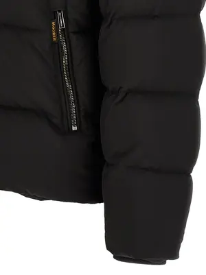 MOORER Quilted Down Jacket With Removable Hood - Black