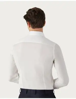 Canali Plain Long Sleeve Shirt - White
