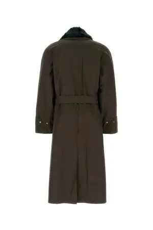 Burberry Shearling Belted Long-sleeved Trench Coat