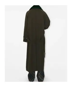 Burberry Shearling Belted Long-sleeved Trench Coat