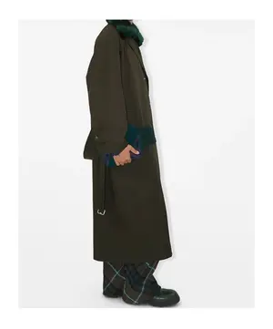 Burberry Shearling Belted Long-sleeved Trench Coat