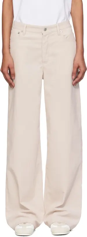 A.p.c. Beige Corduroy Straight Leg Trousers - Pink