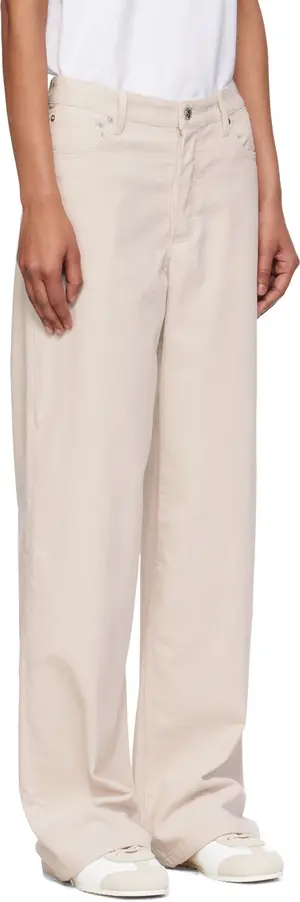 A.p.c. Beige Corduroy Straight Leg Trousers - Pink