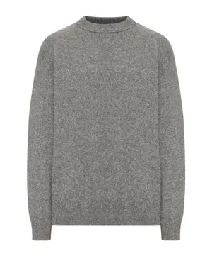ROBERTO COLLINA Ribbed Crew Neck Sweater - Gray