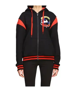 Moschino Long-sleeve Zip-up Hoodie With Drawstring Hood