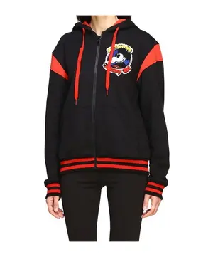Moschino Long-sleeve Zip-up Hoodie With Drawstring Hood
