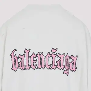 Balenciaga Logo Printed Sweatshirt Dress - White